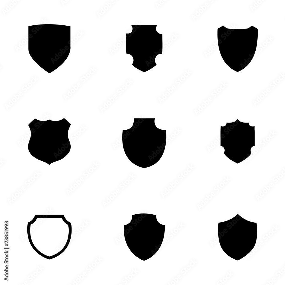Vector shield icon set Stock Vector | Adobe Stock