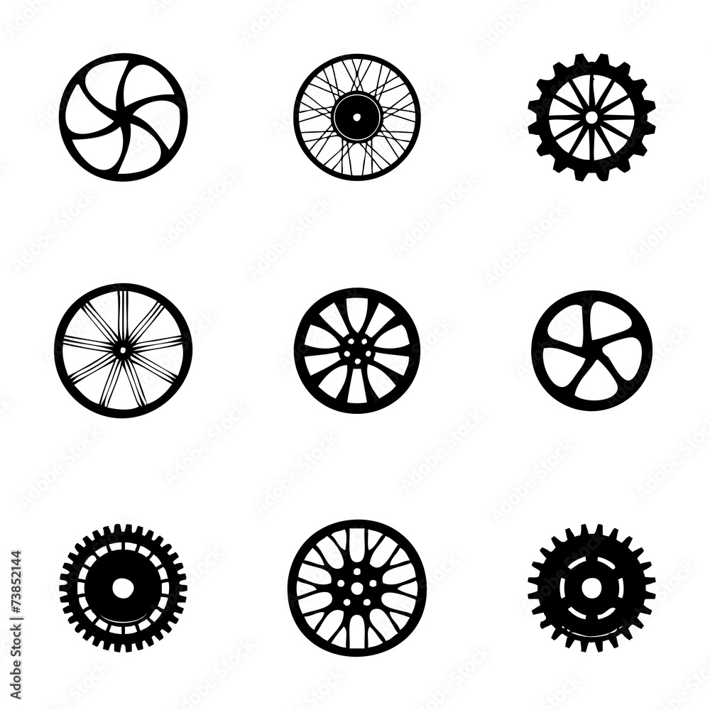 Vector wheel icon set Stock Vector | Adobe Stock
