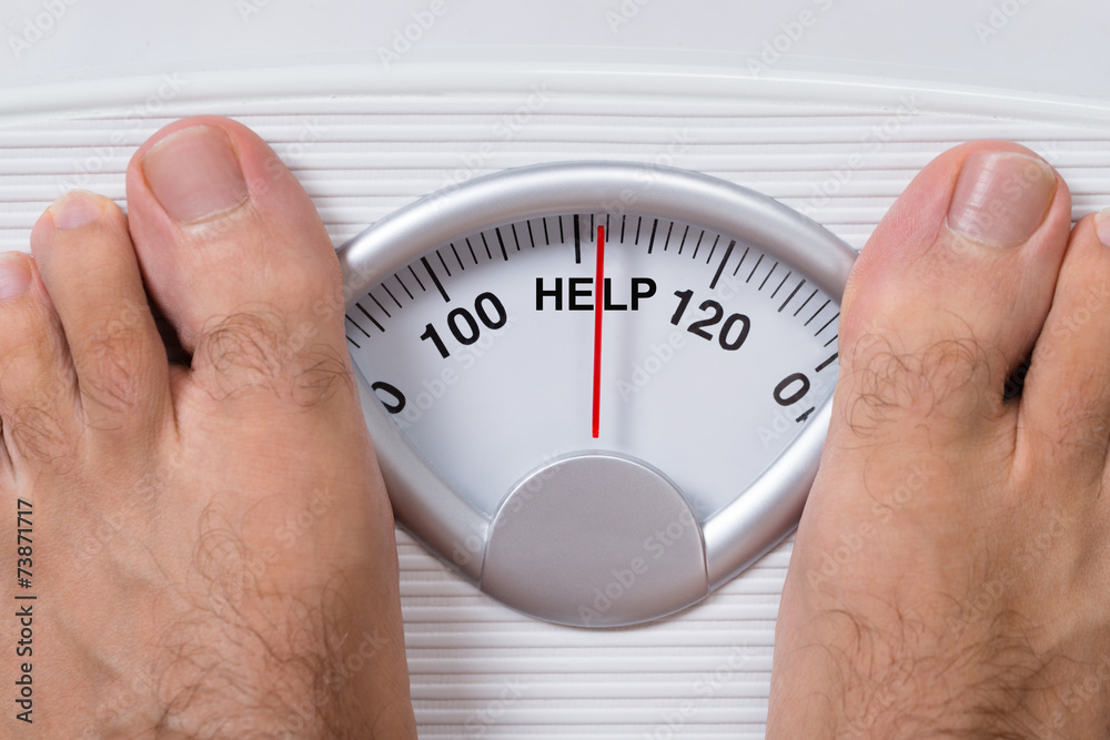 Man's Feet On Weight Scale Indicating Help Stock Photo | Adobe Stock