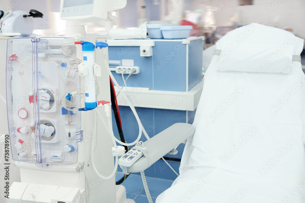 dialysis equipment in an interior of a hospital Stock Photo | Adobe Stock