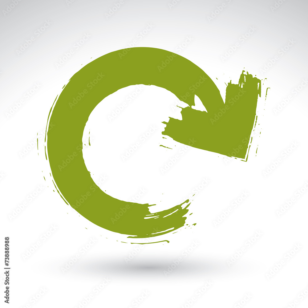 Hand-painted green update sign isolated on white background, sim Stock ...