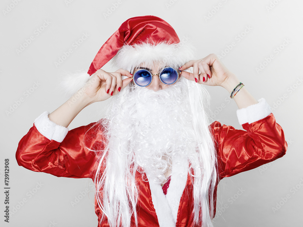 Transgender Santa Claus wearing sunglasses Stock Photo | Adobe Stock