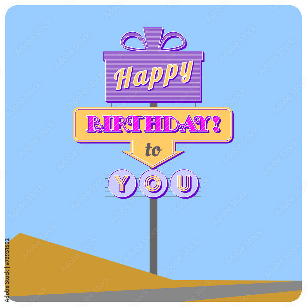 Happy birthday road sign Stock Vector | Adobe Stock