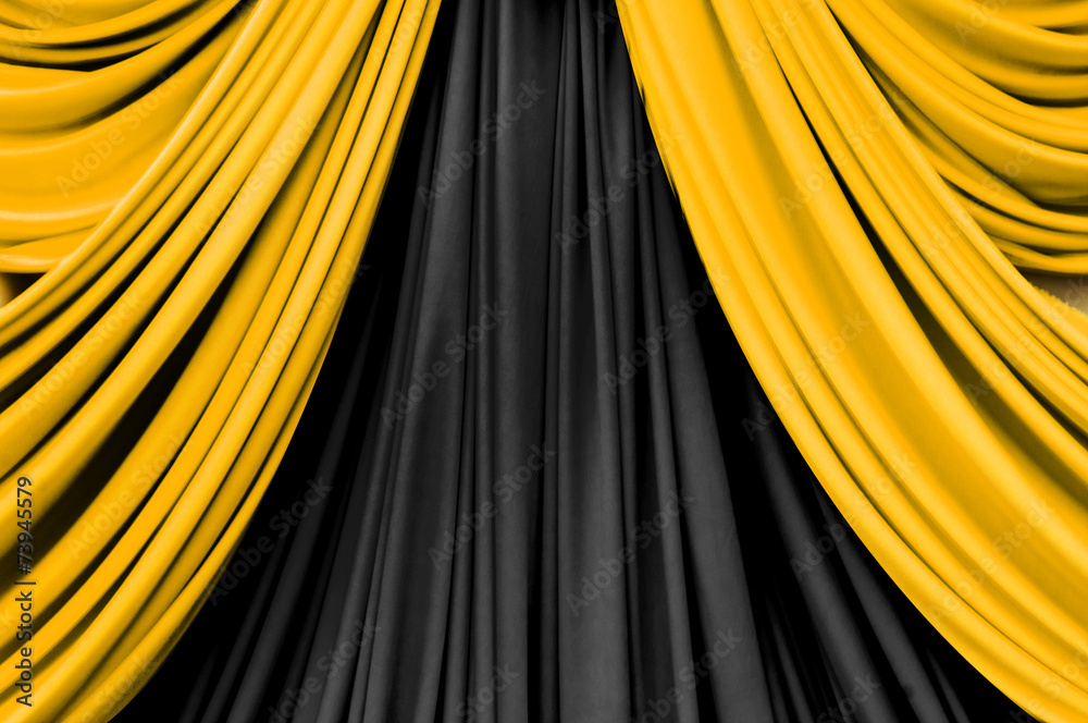 Yellow Stage Curtains