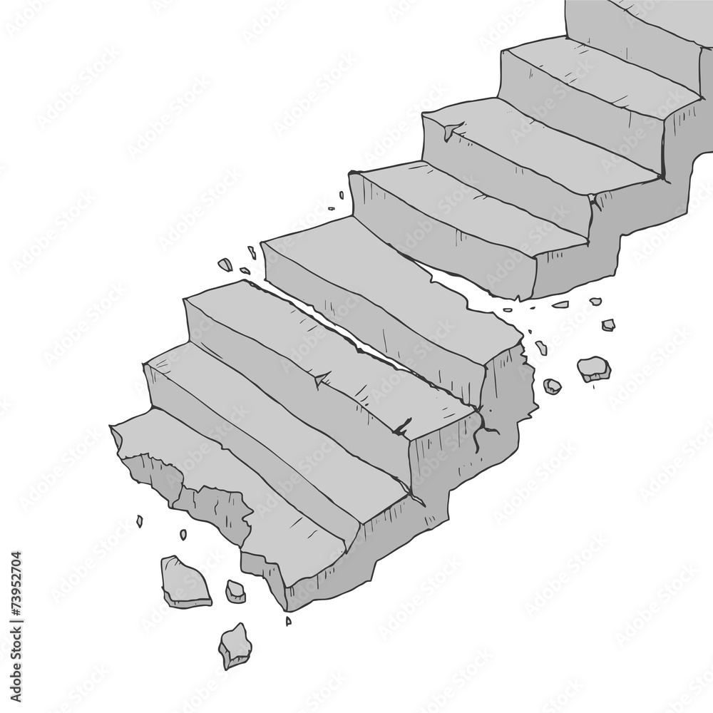 Vector broken stairs Stock Vector | Adobe Stock