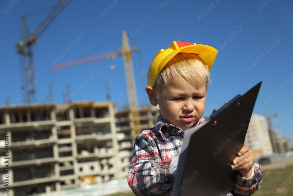 toddler construction worker Stock-Foto | Adobe Stock