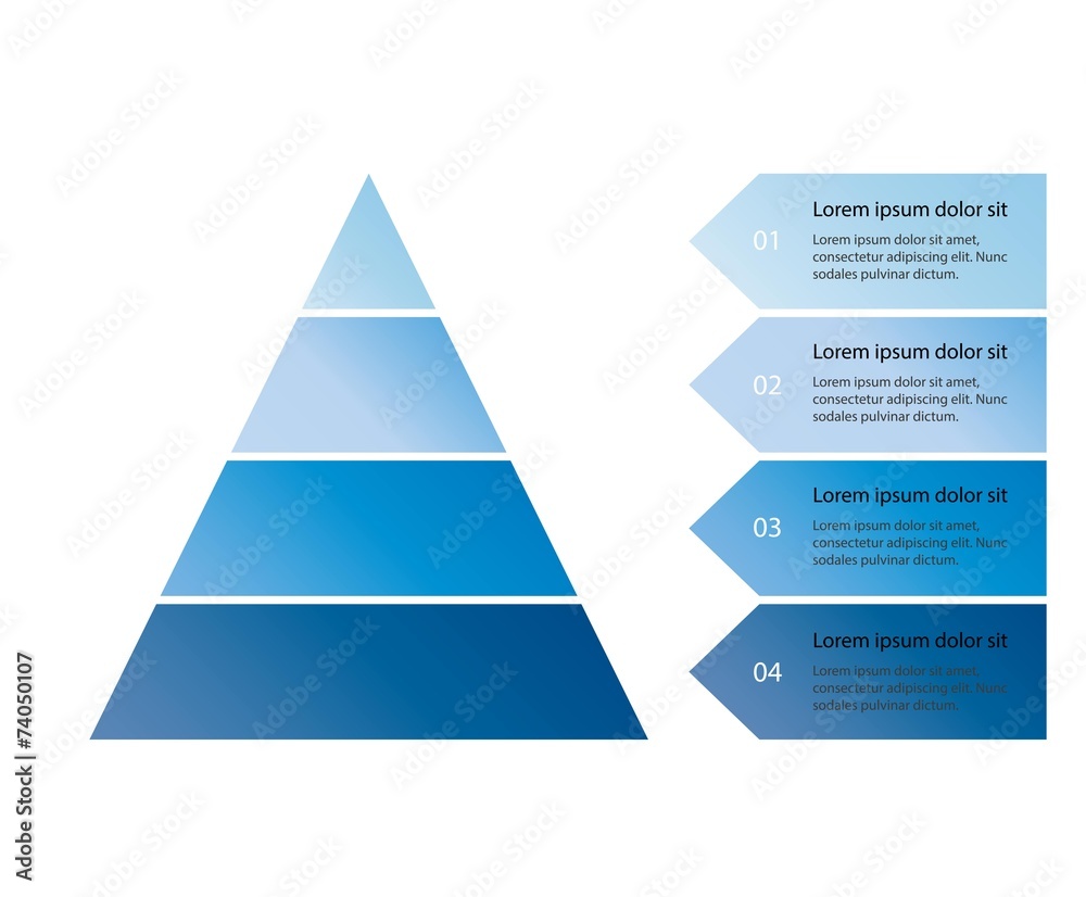 Vector infographic pyramid with arrows and text Stock Illustration ...