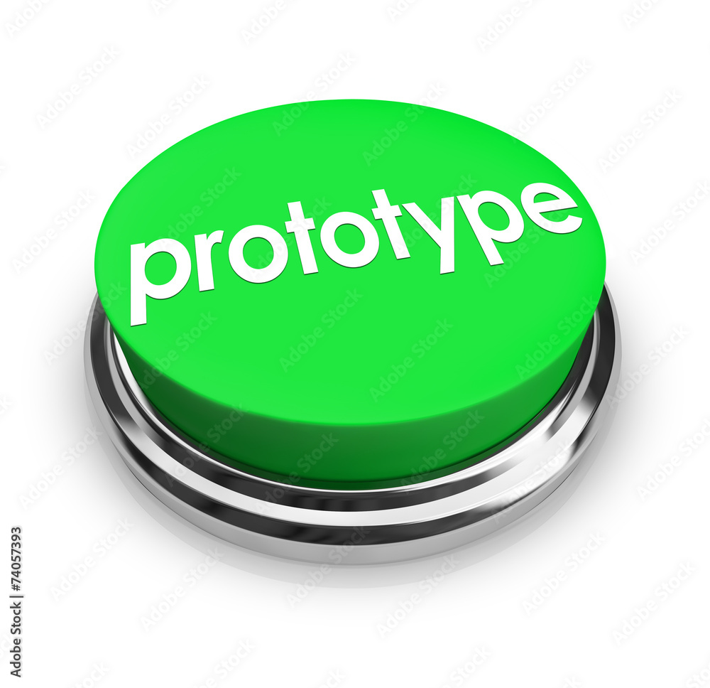 Prototype Word Green Button Product Concept Sample Mock-Up Stock ...