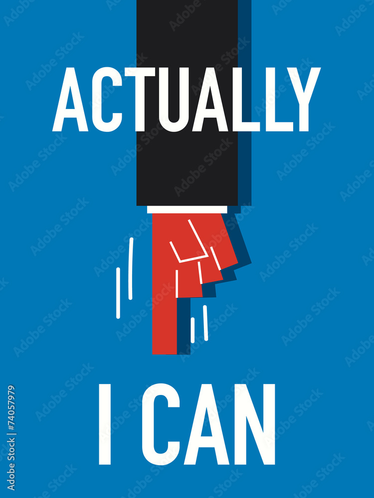 Word ACTUALLY I CAN Stock Vector | Adobe Stock