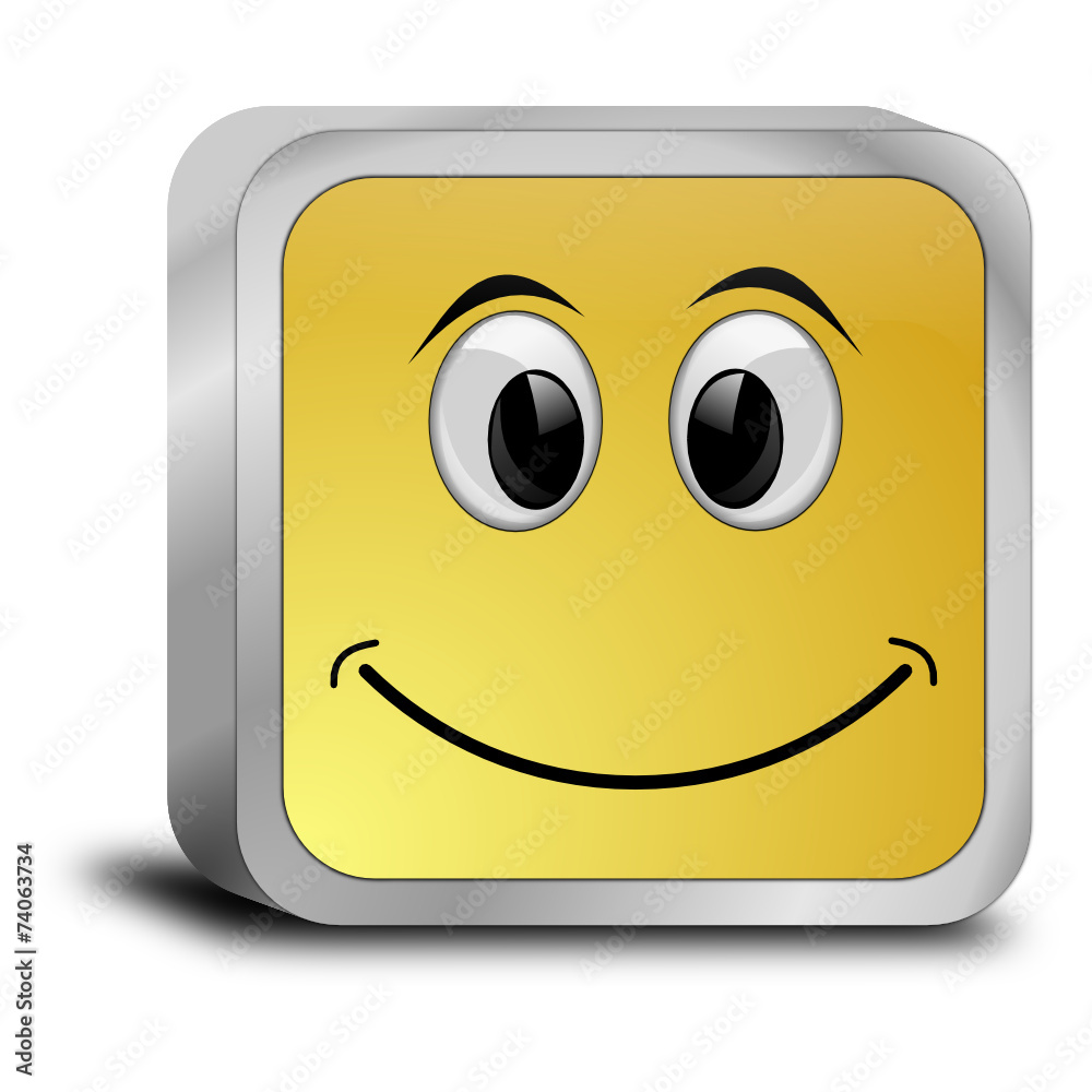 Smiley Button Stock Vector | Adobe Stock