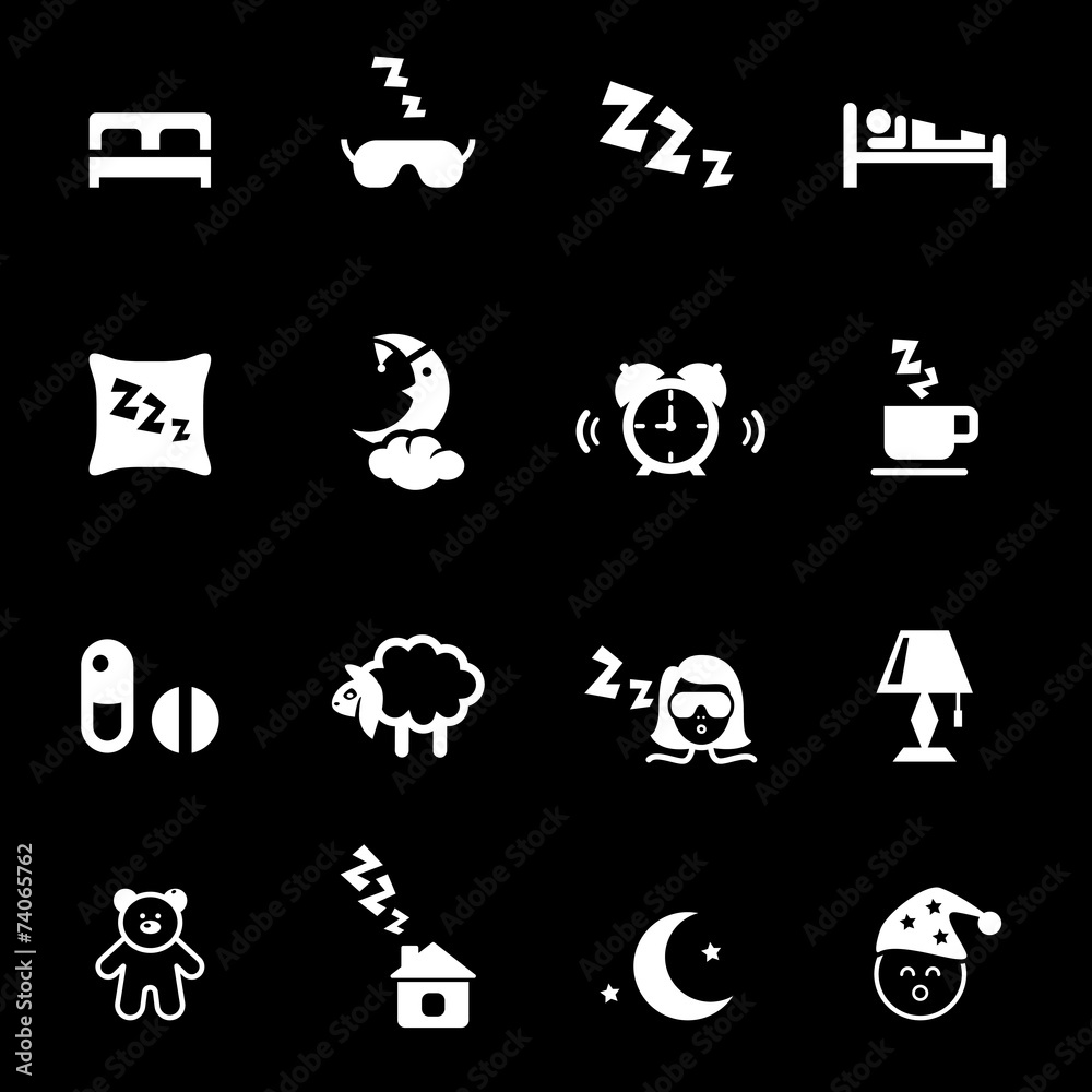 Bed time icons Stock Vector | Adobe Stock