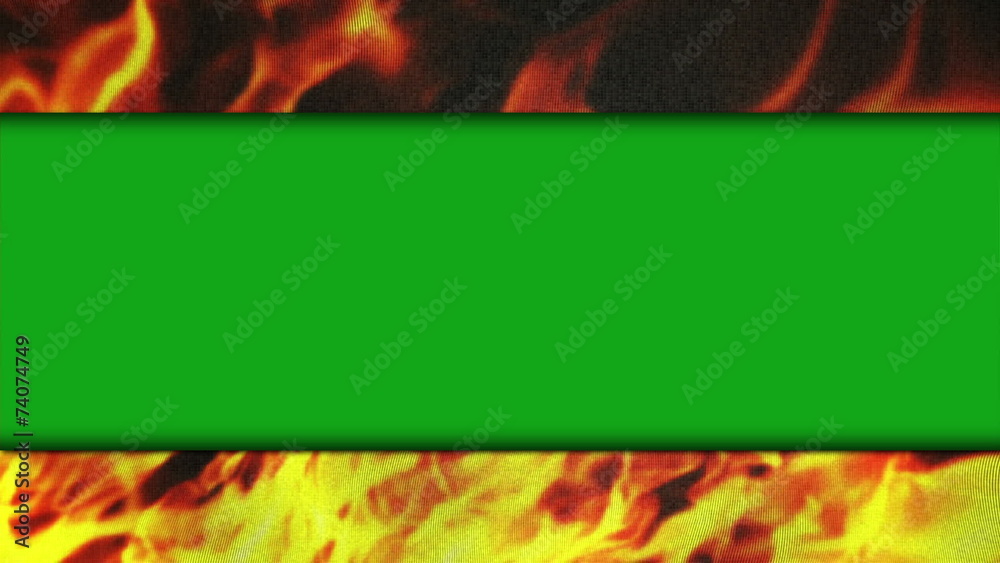 Green Screen Bars on Flames Background Stock Video | Adobe Stock