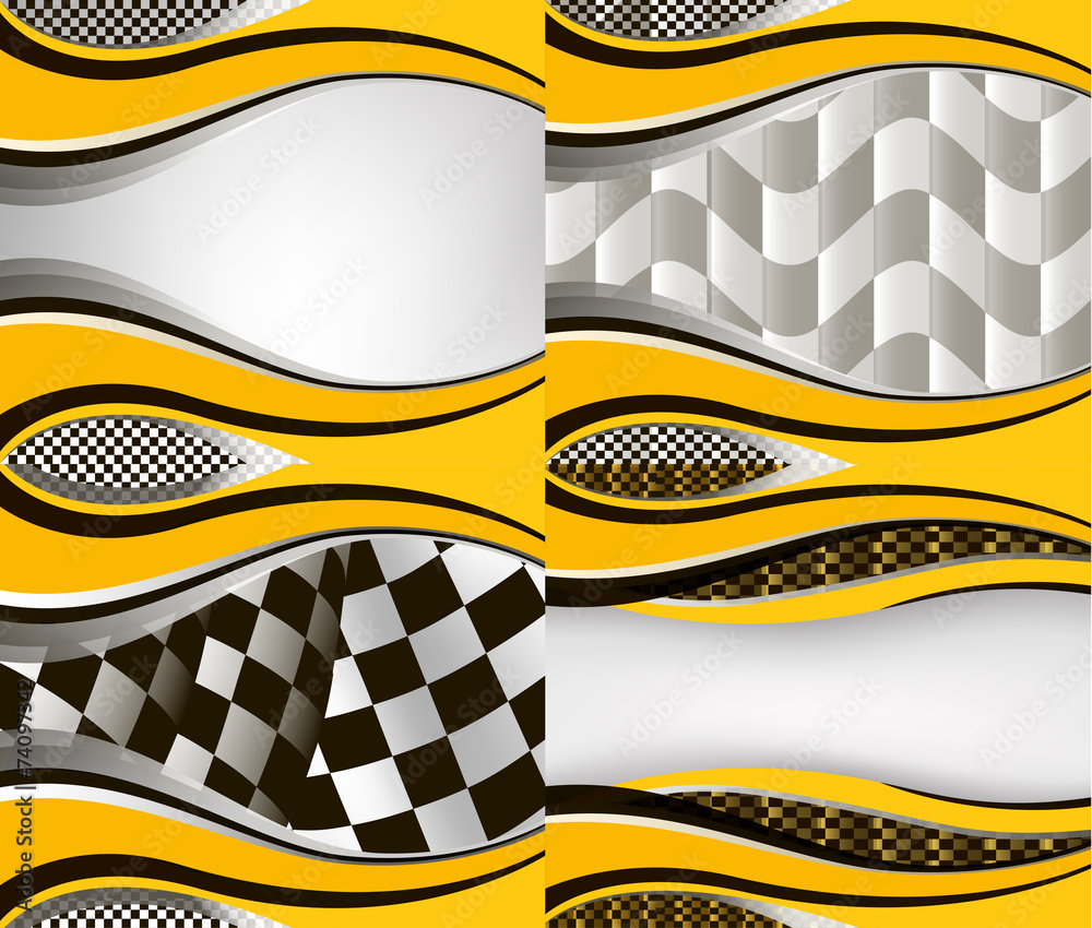 Set of checkered vector flag background. Eps10 Stock Vector | Adobe Stock