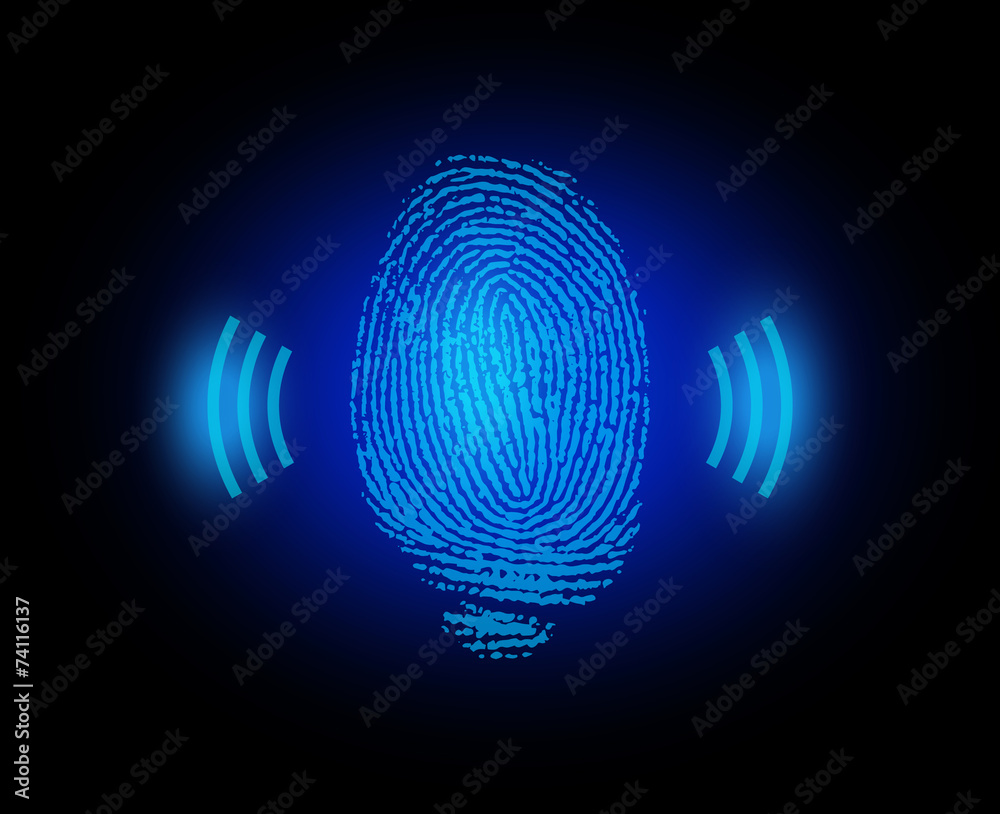 finger print with signal Stock Vector | Adobe Stock