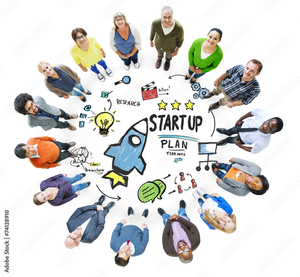 Start Up Business Launch Success People Group Concept Stock Photo ...