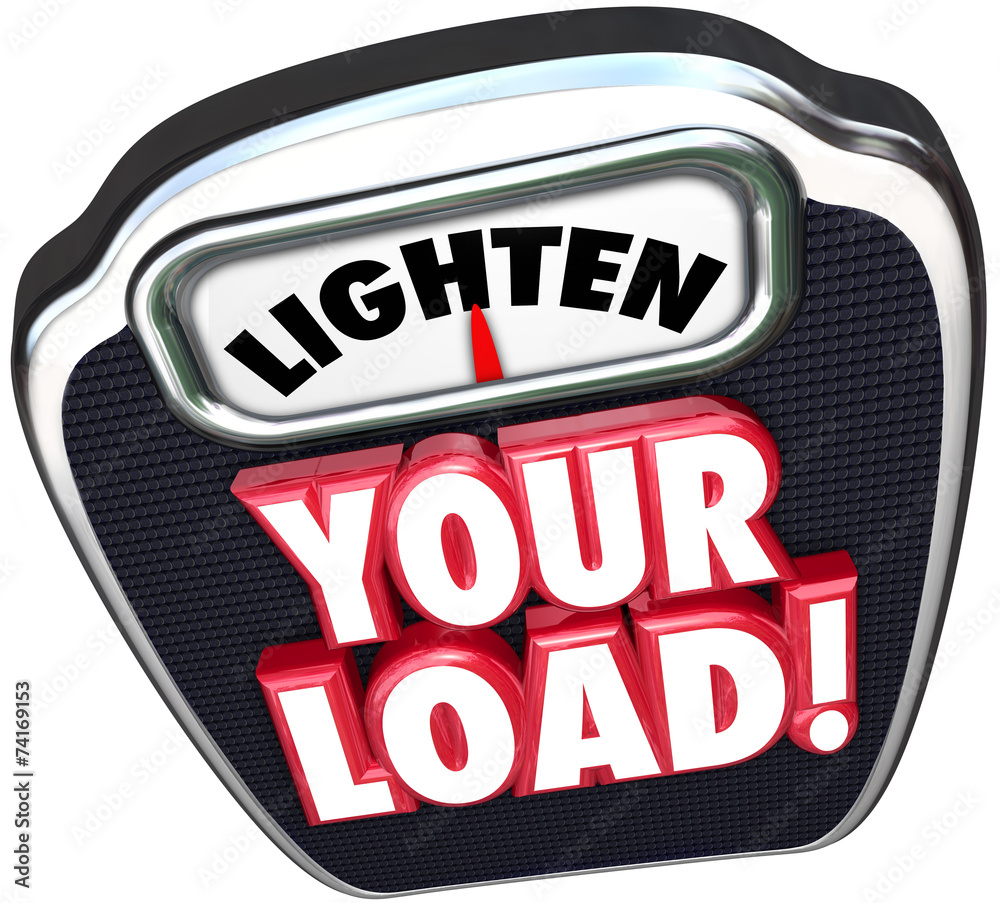 Poster Lighten Your Load 3d Words Scale Reduce Workload – Wall Art ...