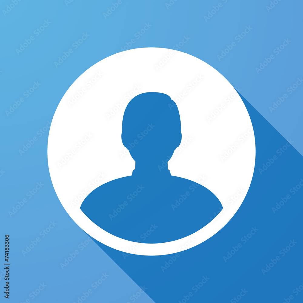Long shadow icon with an avatar Stock Vector | Adobe Stock