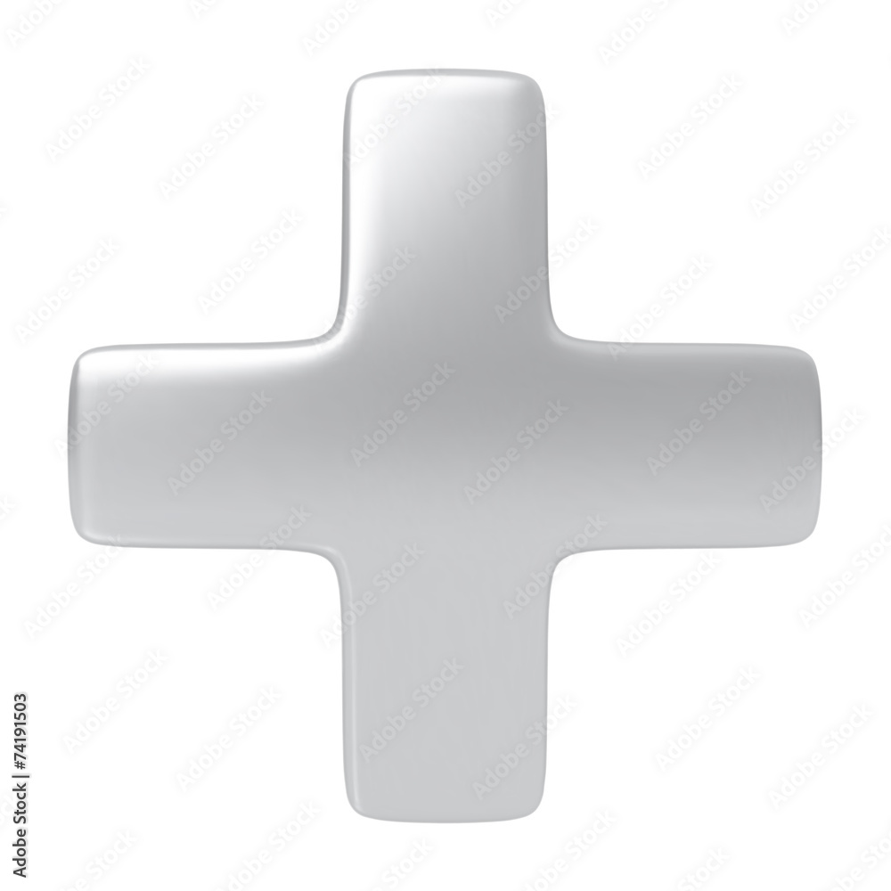 Silver plus sign. Stock Vector | Adobe Stock