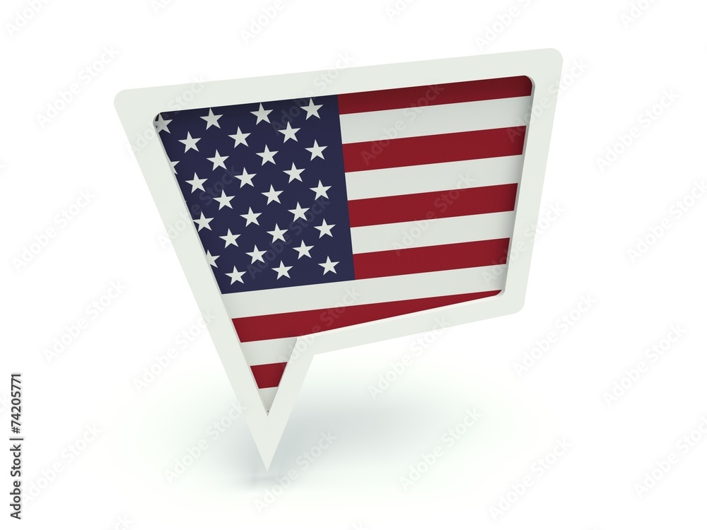 Bubble speech with flag of the United States of America. Stock ...