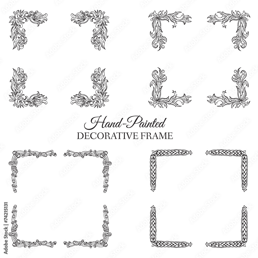 Hand drawn abstract background ornament frame illustration conce Stock ...