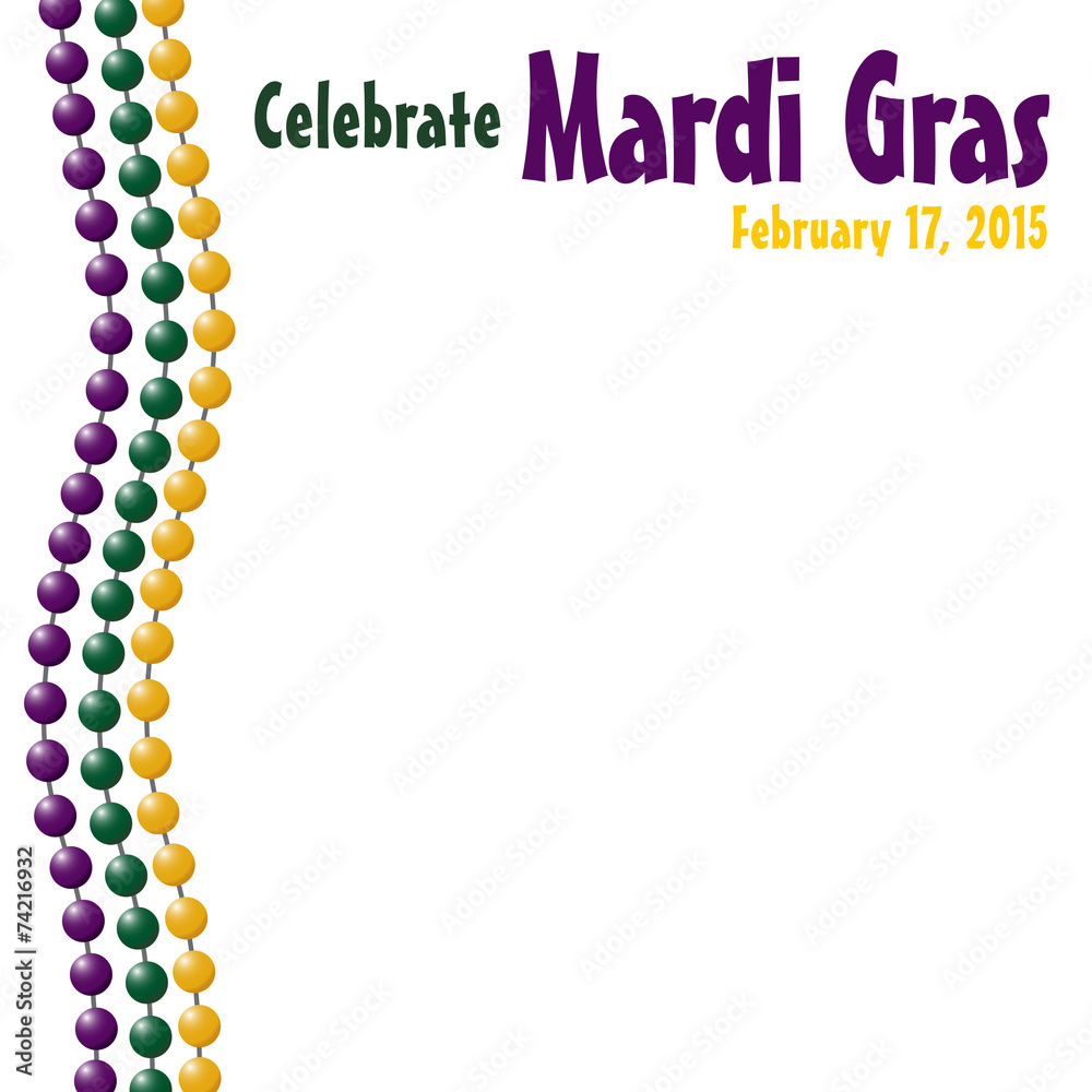 Mardi Gras Beads Border