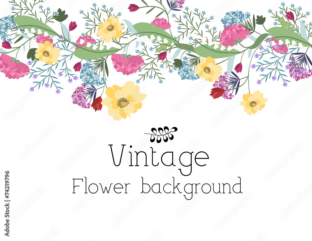 retro flower background concept. Vector illustration Stock Vector ...