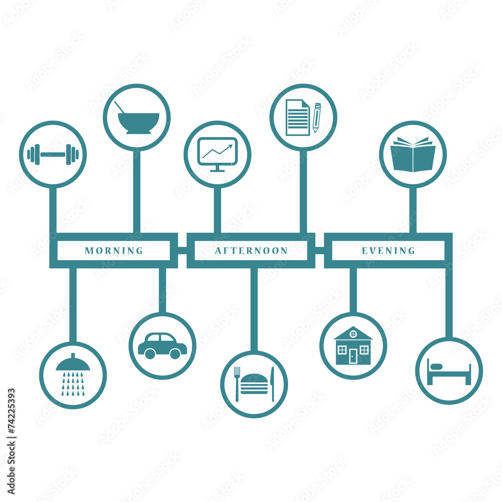 daily infographics like concept of routine and family life Stock Vector ...