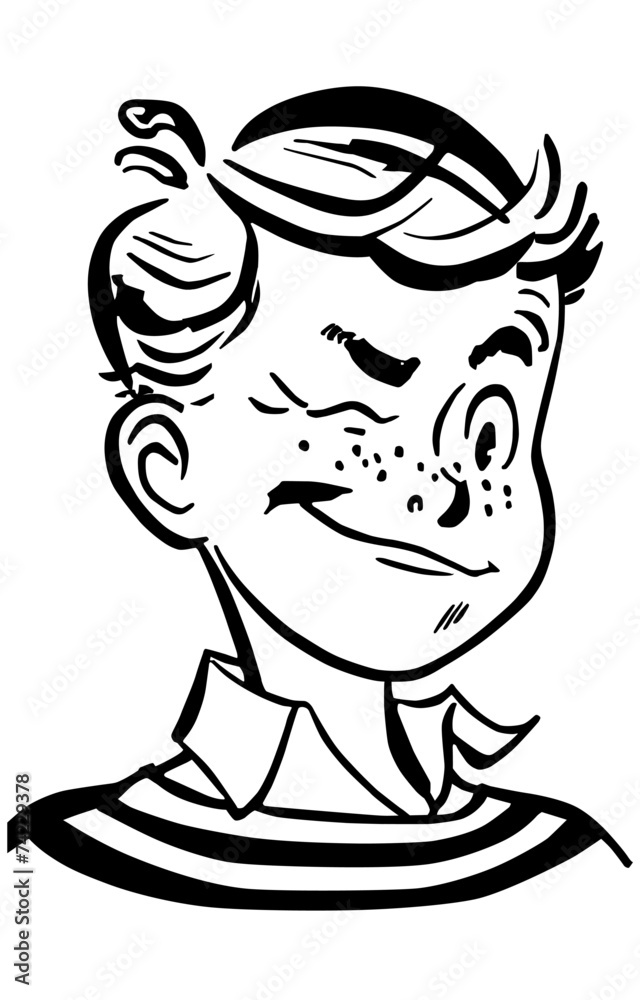 Winking Boy Stock Vector | Adobe Stock