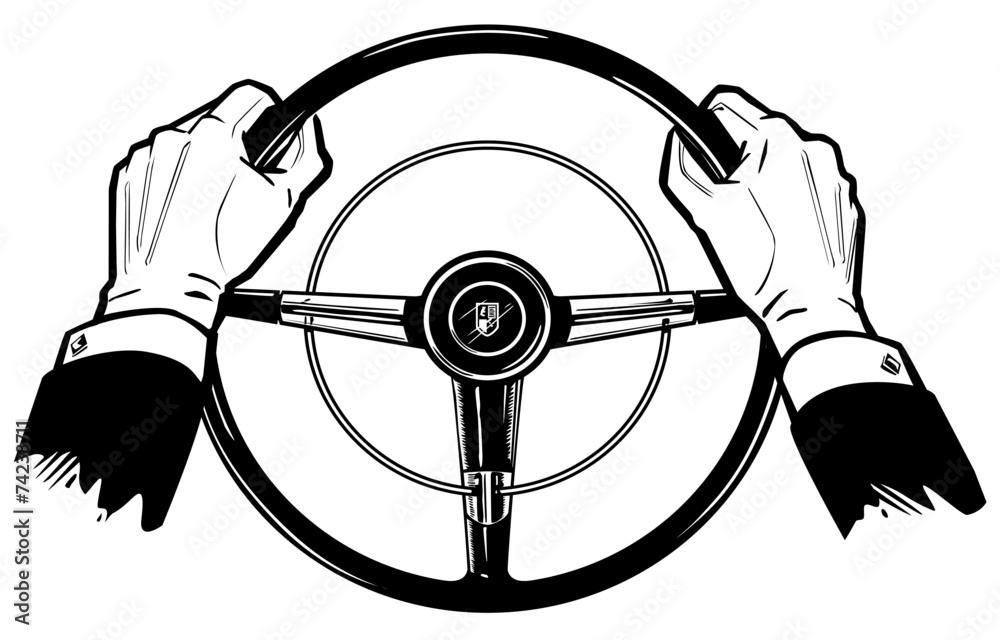 Hands On The Wheel Stock Vector | Adobe Stock