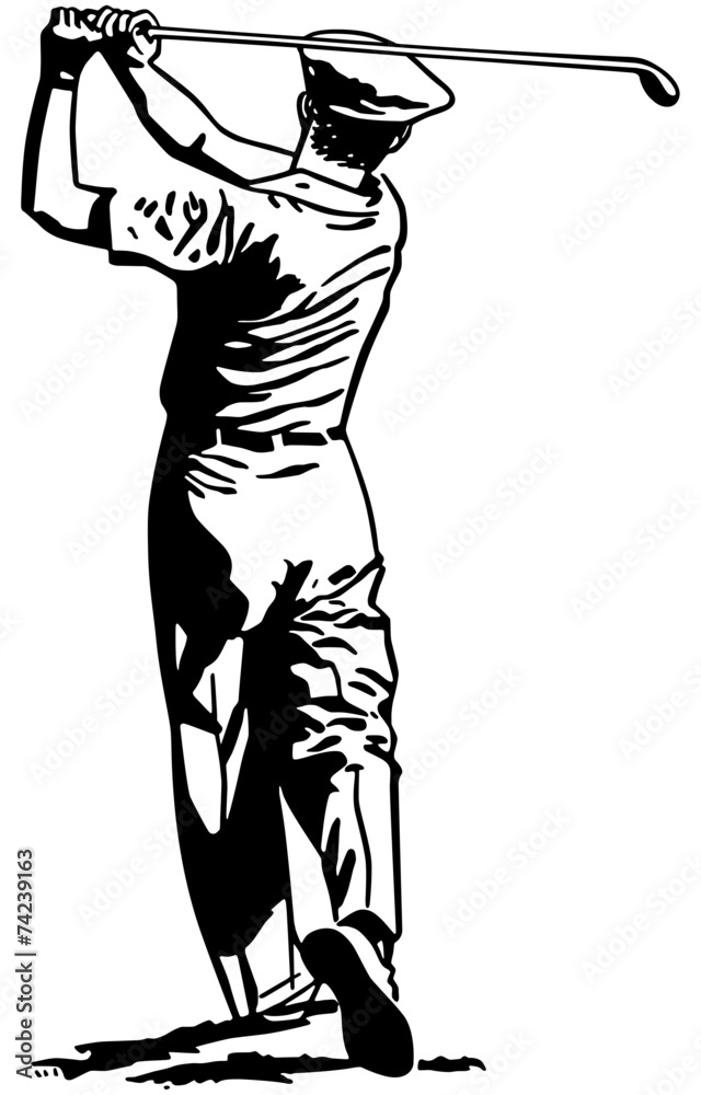 Golfer Teeing Off 2 Stock Vector | Adobe Stock