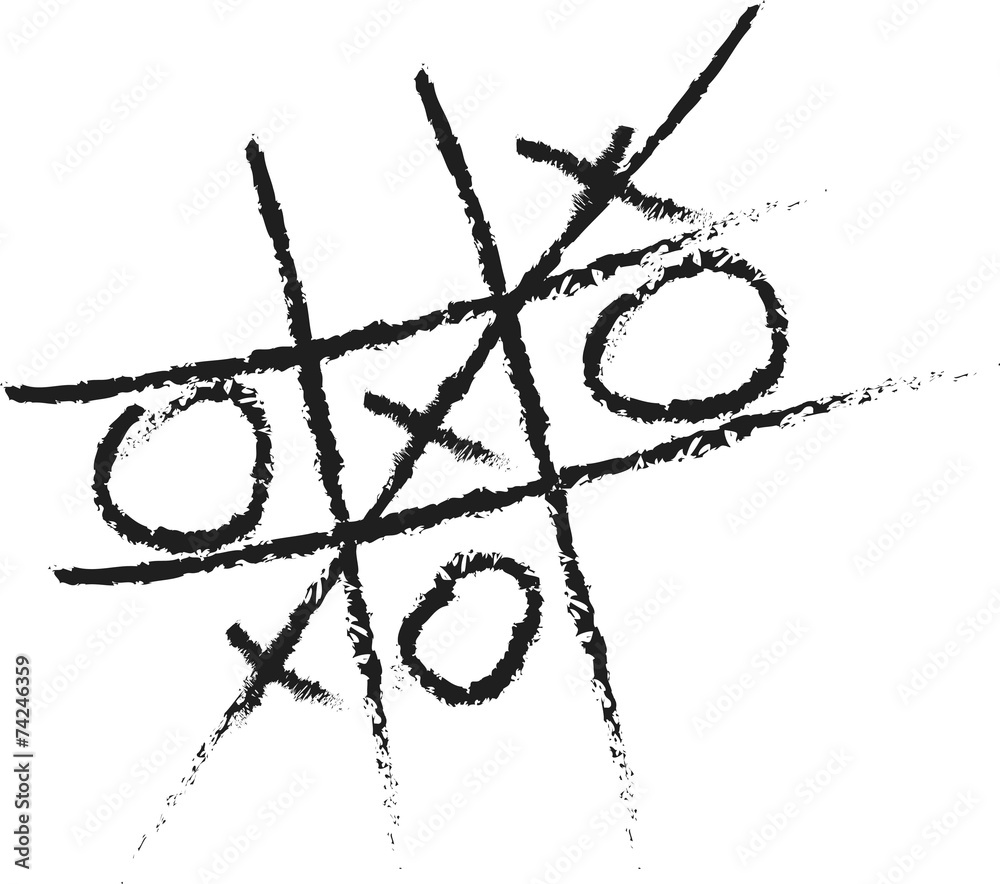 cartoon tic tac toe XO game ilustração do Stock | Adobe Stock