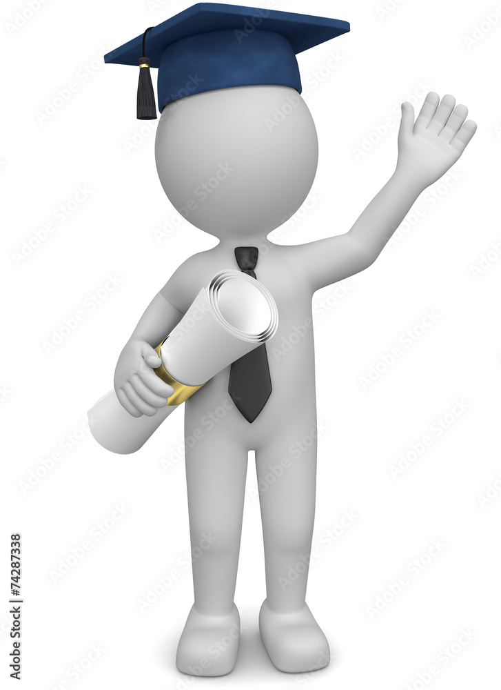 3d Männchen Absolvent - Stock - GamesAgeddon