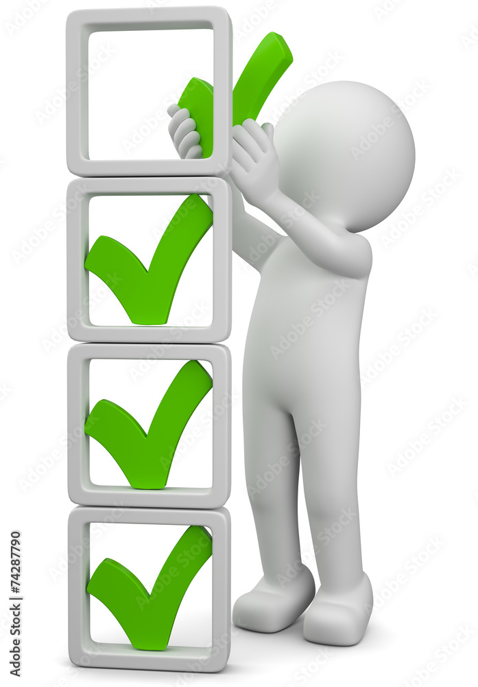 3d Männchen abhaken Stock Illustration | Adobe Stock