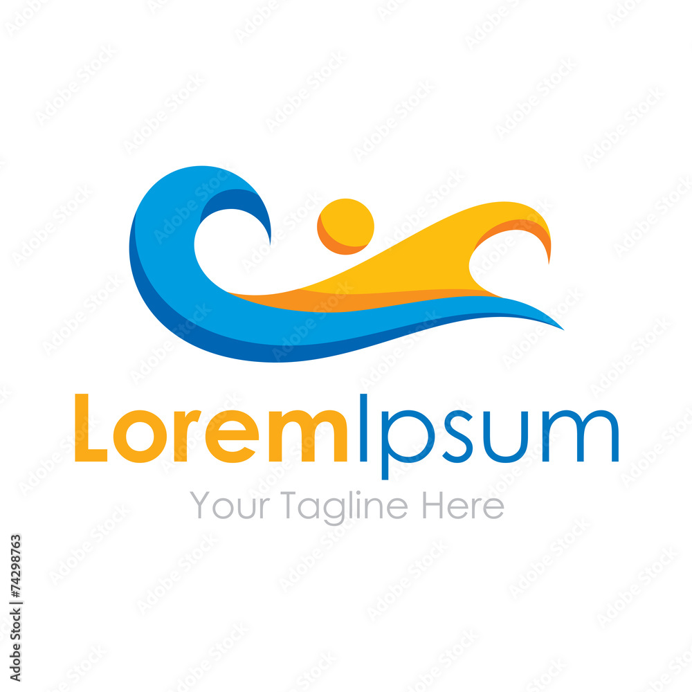 Super swimming championship man concept elements icon logo Stock Vector ...