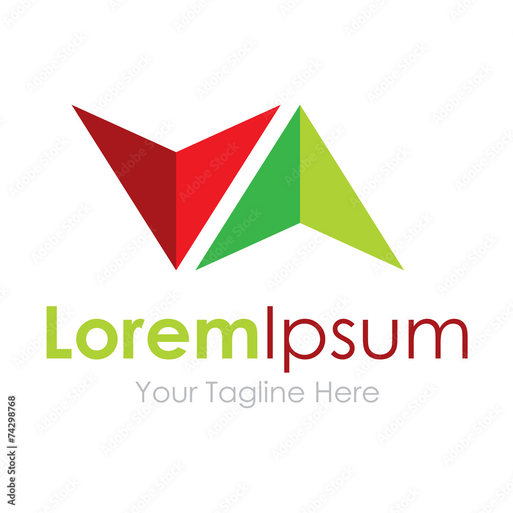 Up green and down red growth graph arrow concept icon logo Stock Vector ...