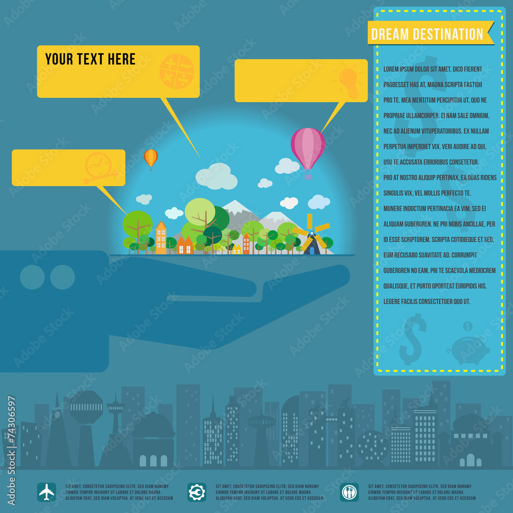 Dream destination infographics, vector format Stock Vector | Adobe Stock