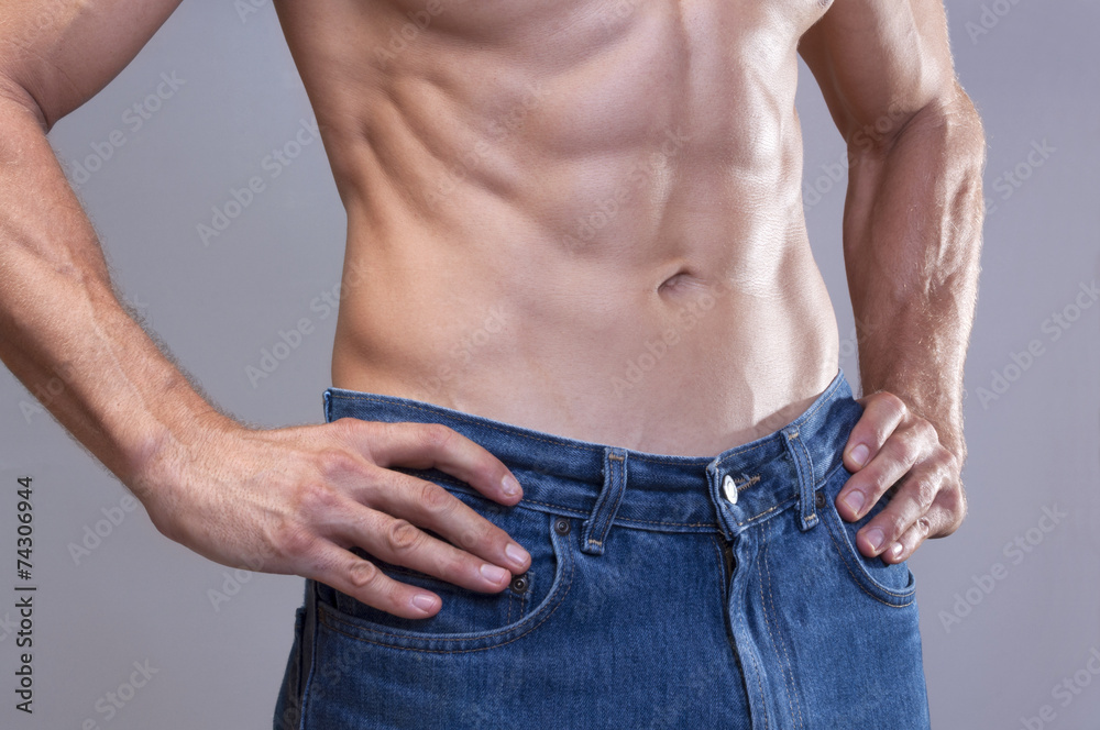 Lean male abs Stock Photo | Adobe Stock