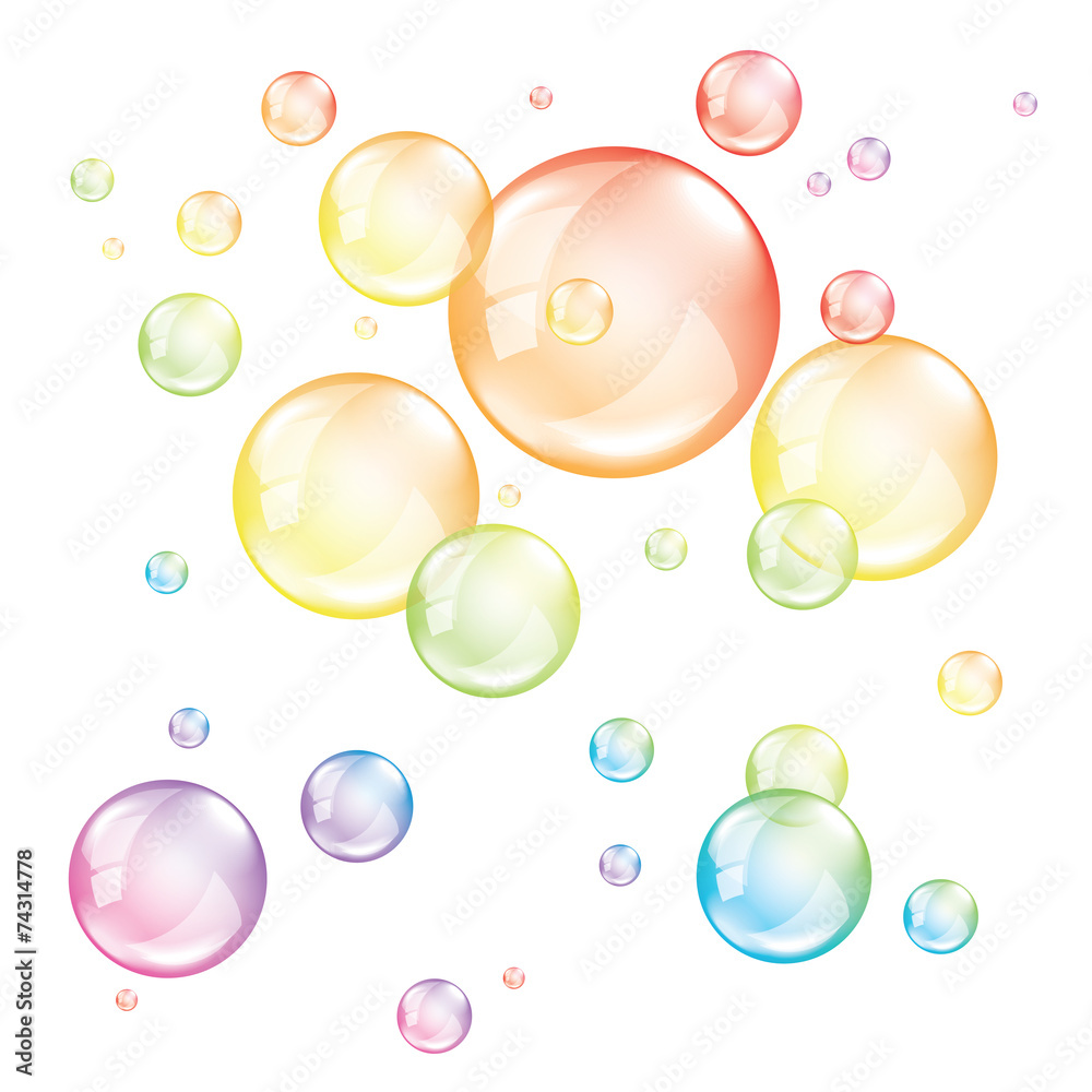 Colored bubbles isolated on white vector Stock-Vektorgrafik | Adobe Stock