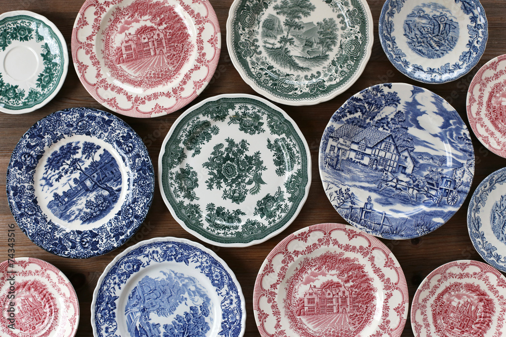 Vintage plates Stock Photo | Adobe Stock