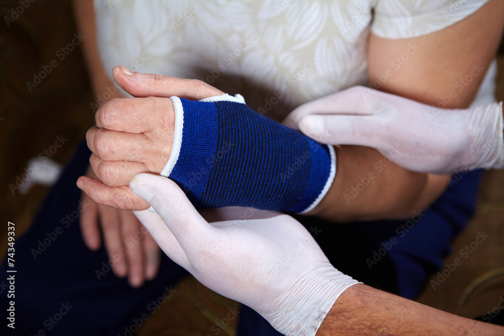 Hand of patient with bandage Stock Photo | Adobe Stock