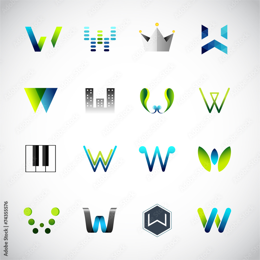 Icons For Abstract Letter W