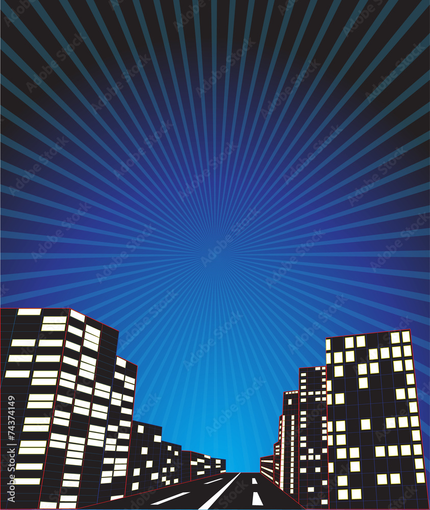 Night City comic Background Stock Vector | Adobe Stock