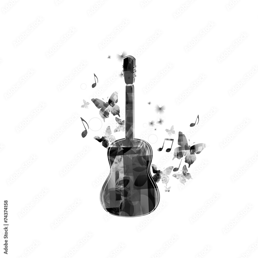 Elegant guitar design Stock Vector | Adobe Stock