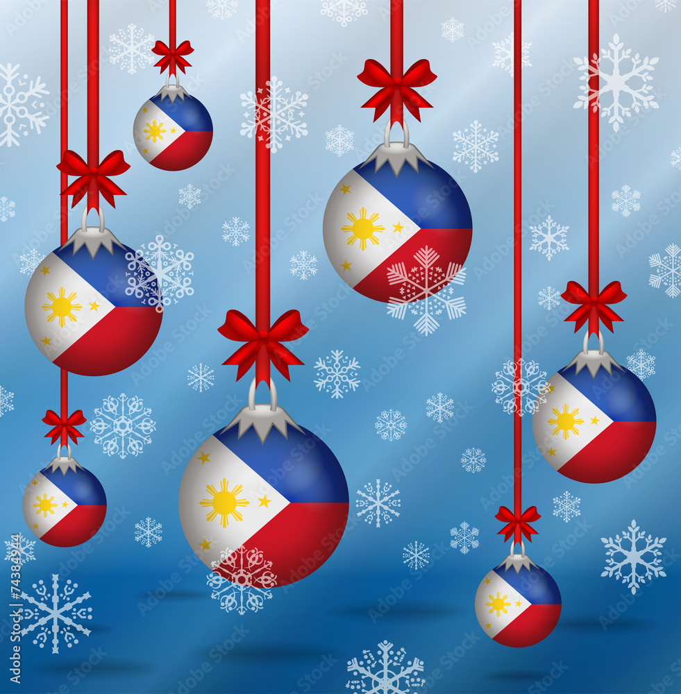 Christmas background flags Philippines Stock Vector | Adobe Stock