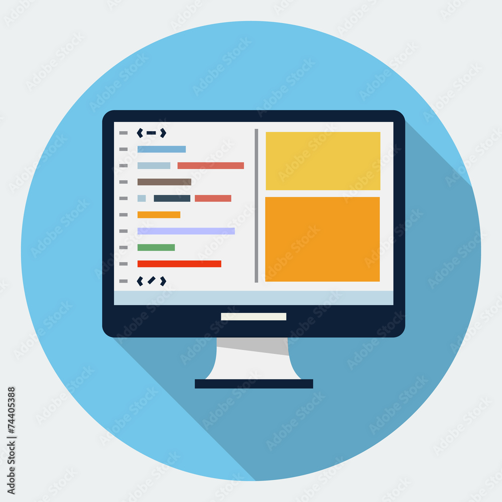 Vector code editor Icon Stock Vector | Adobe Stock