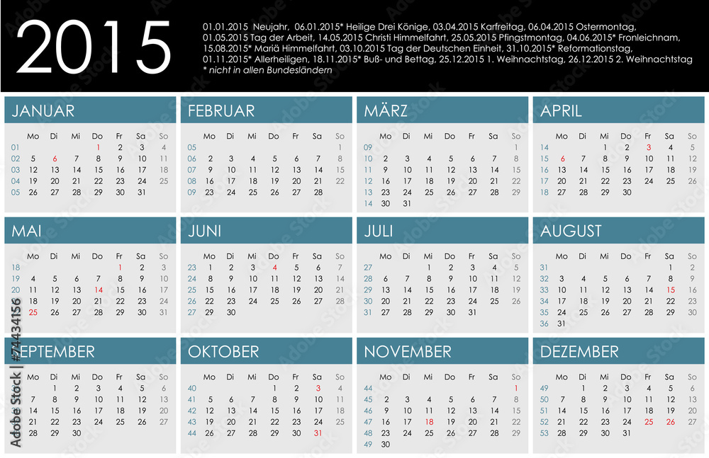 Kalender 2015 Jahresplaner Jahreskalender Taschenkalender Stock ...