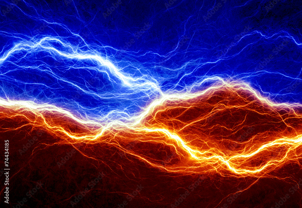 Fire and ice abstract lightning Stock Illustration | Adobe Stock