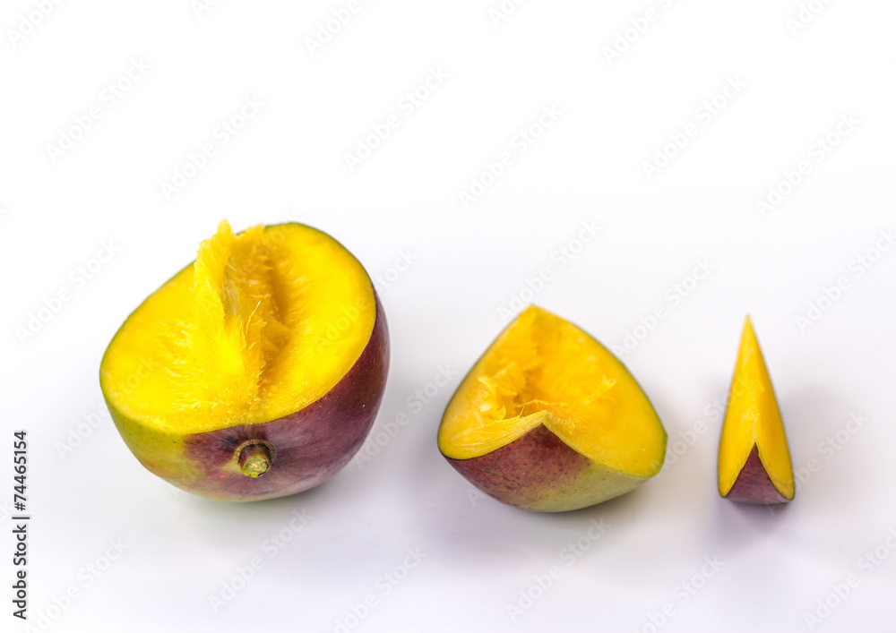 line from various parts of the cut mango Stock Photo | Adobe Stock