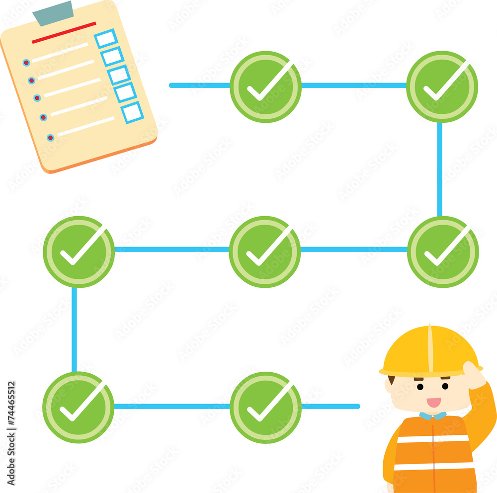 check list safety info graphic illustration vector Stock Vector | Adobe ...