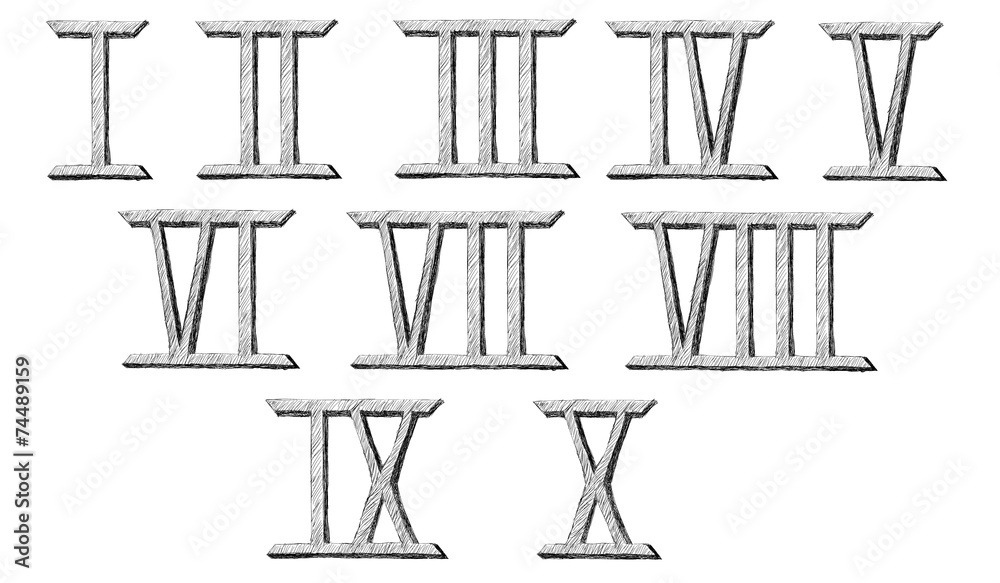 Roman Numeral Hand Written Vector